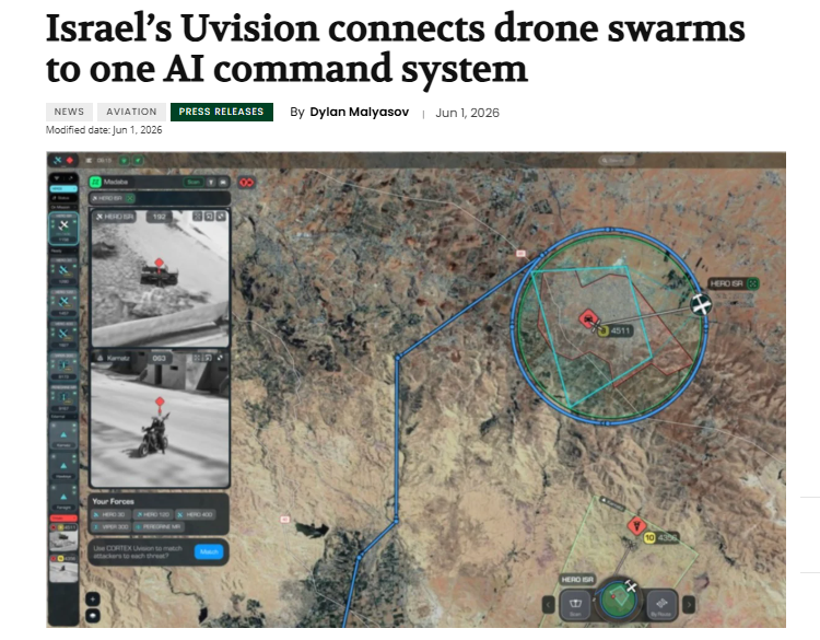 Israeli firm Uvision launched its CORTEX battle management system on ...