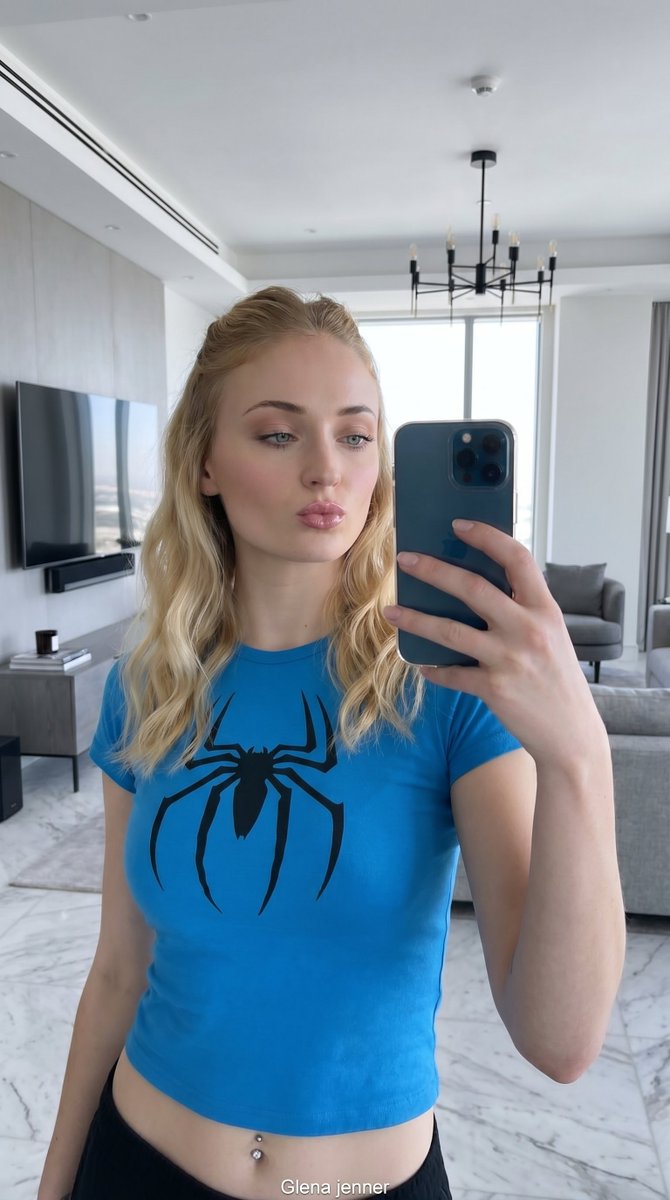 Sophie Turner looking effortlessly stunning in blue. 💙 Nano banana pro ...