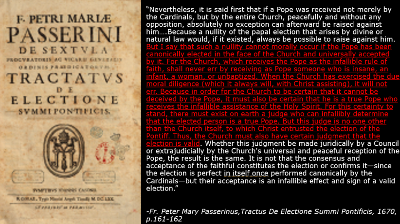 Fr. Passerini on the Church's Universal Acceptance of a Papal claimant ...