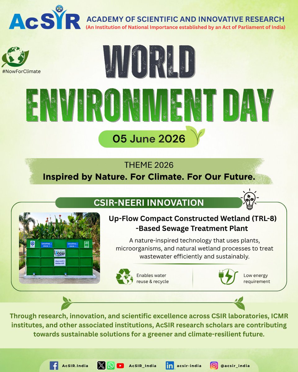 🌍 On World Environment Day 2026, AcSIR celebrates science-driven ...