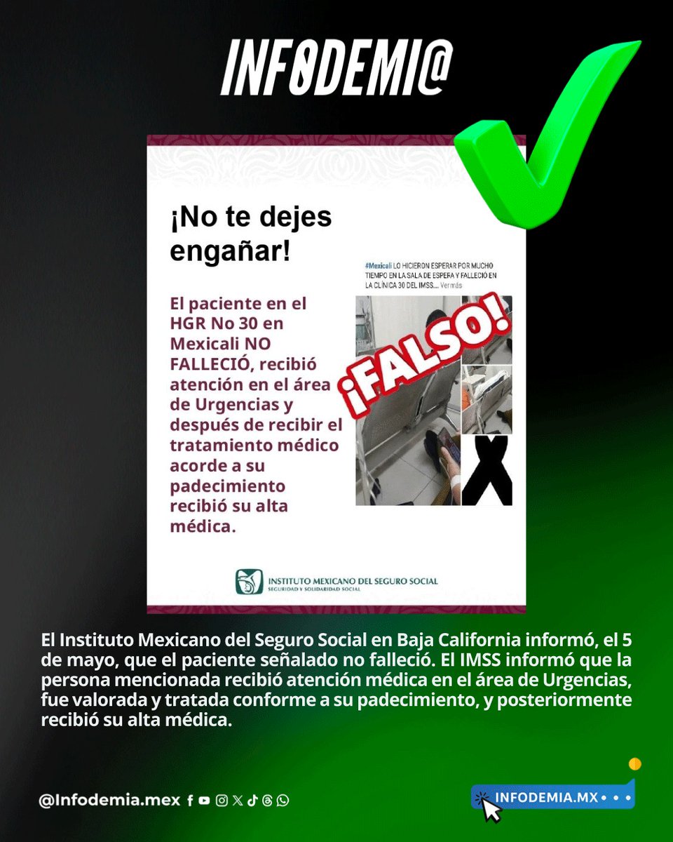 Falso que un derechohabiente falleció mientras esperaba atención médica ...