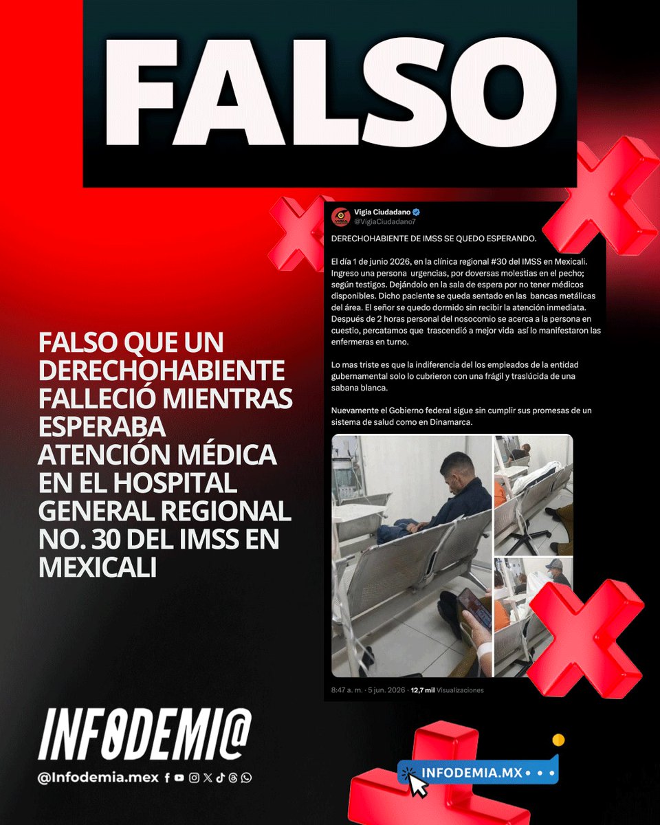 Falso que un derechohabiente falleció mientras esperaba atención médica ...