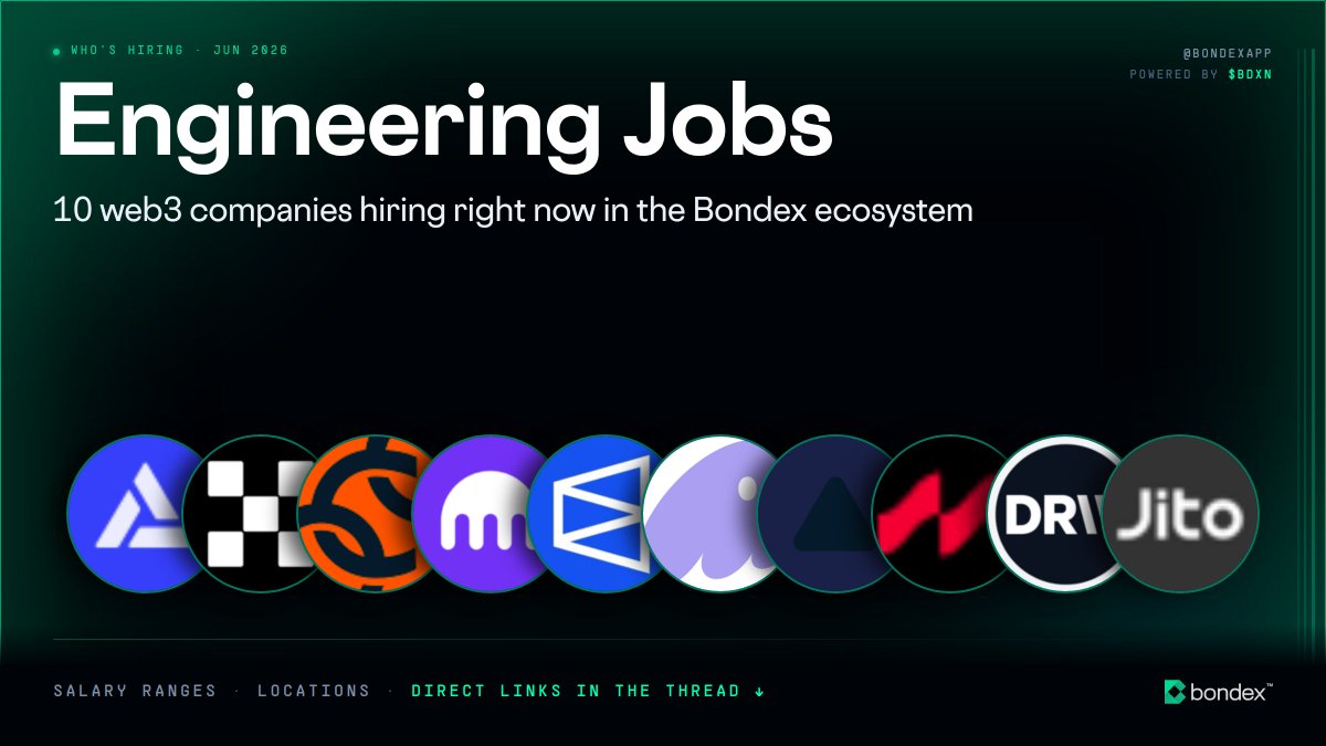 10 companies hiring Engineering in web3 right now — across the Bondex ...