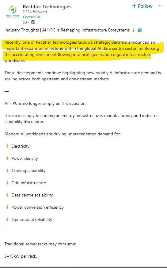 $RFT $RFT.ax going to get on the #DataCenter move soon? Seems like a ...