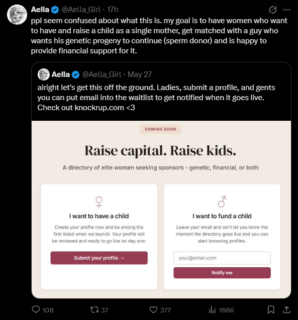 Aella bringing Epstein's master plan to fruition. Rich guys paying ...