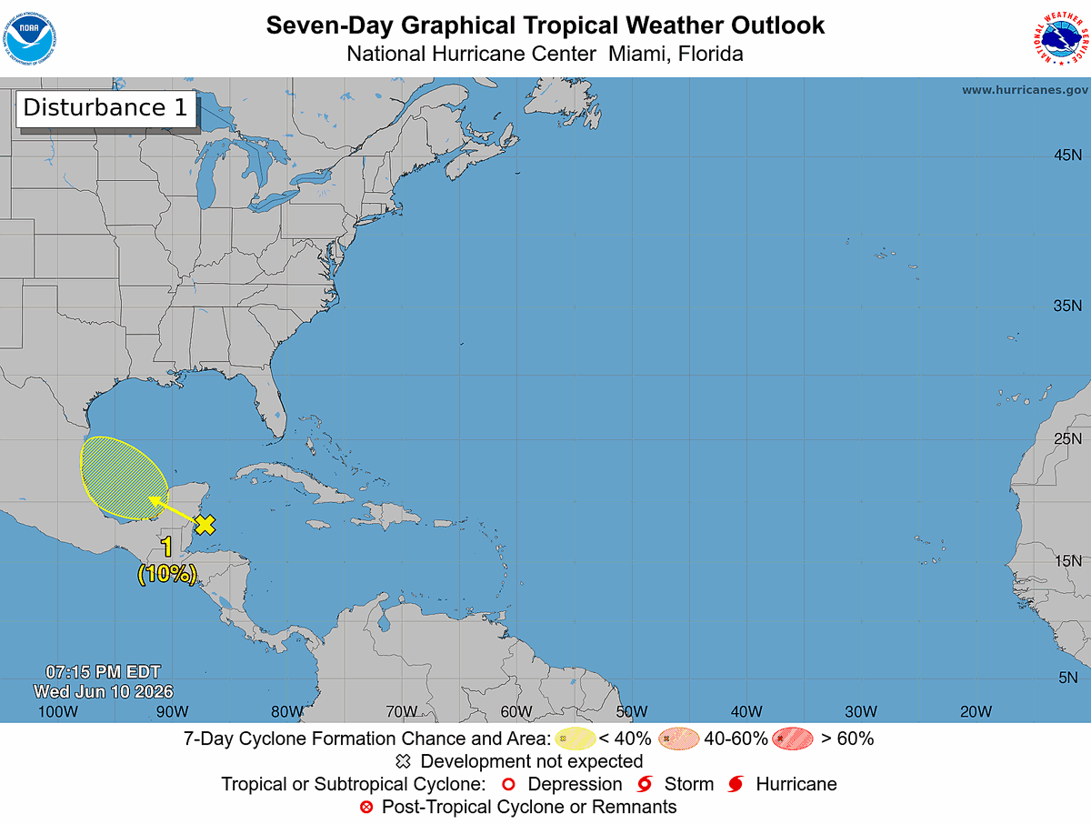 TROPICS: A broad area of low pressure could form over the Bay of ...