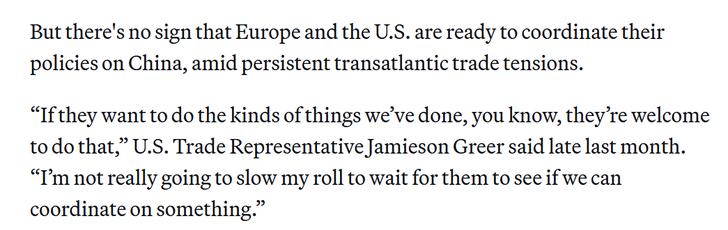 And it confirmed that the US really isn't interested in joint action ...