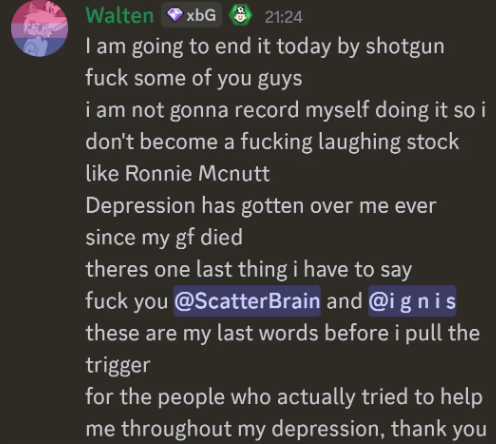 "the zeoworks server is ass i just got suicide baited by someone I don ...
