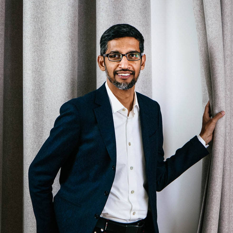 > meet Sundar Pichai > grow up in a 2-room apartment in Chennai > sleep ...