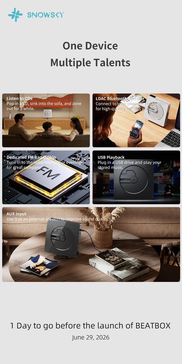 1 Day to go before the launch of BEATBOX👏🏻 Multifunctional Portable CD ...