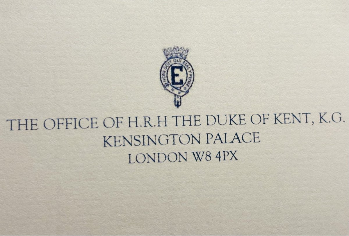 The Duke of Kent’s letterhead is among my favorites from British royals.