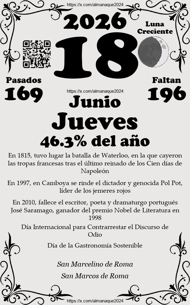 #MuyFelizJueves #FelizJueves #BuenosDias ¡A por el Jueves! Almanaque ...