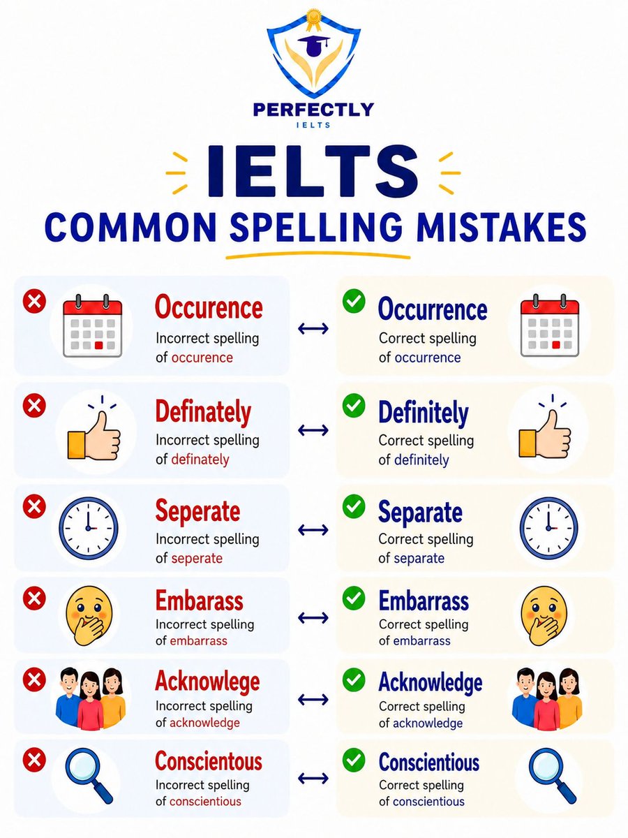 Spelling mistakes can silently tank your IELTS Writing score. 📉 Double ...