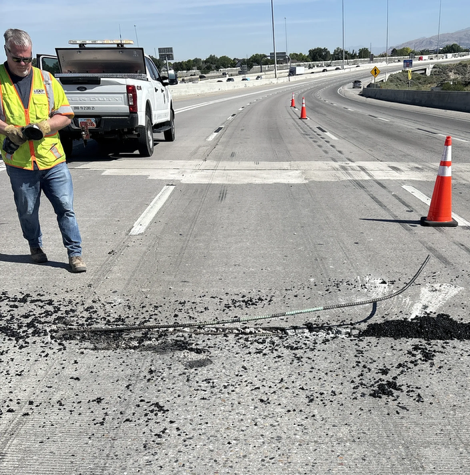 Multiple I-15 lanes underwent emergency maintenance in Murray after the ...