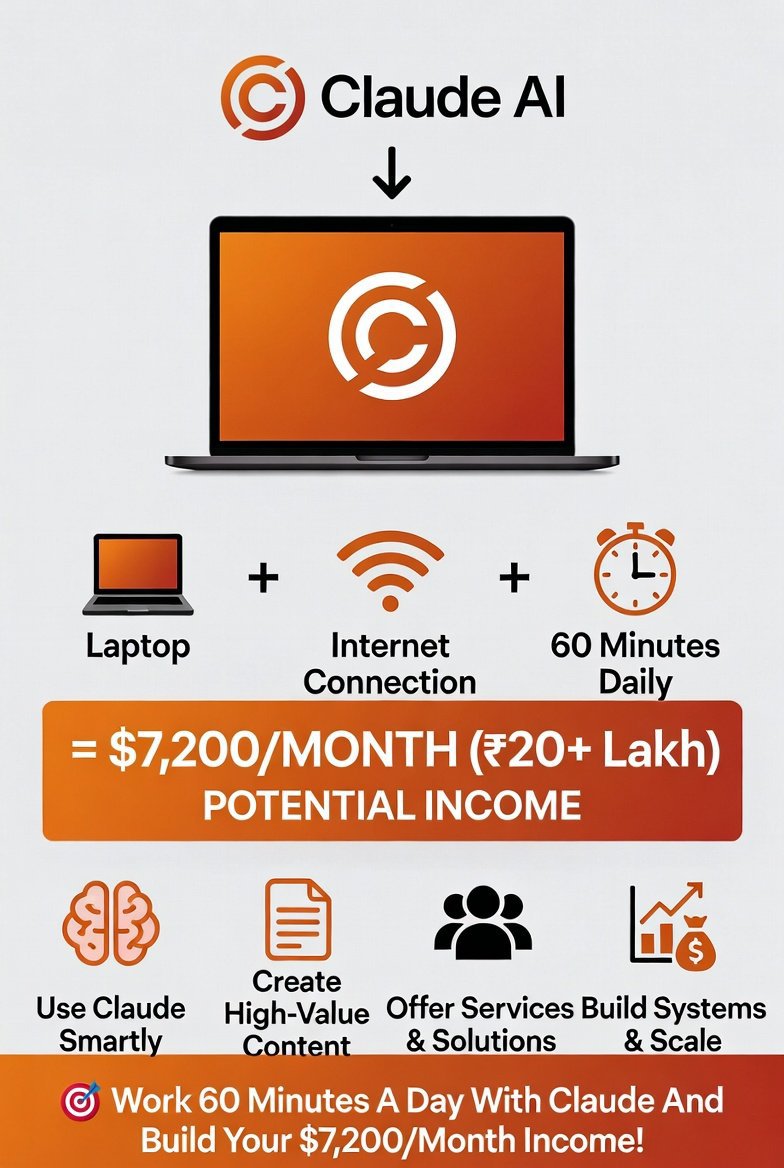 Claude AI + 60 Minutes/Day = Income Machine 💰 Follow for more. 👇 @ai ...