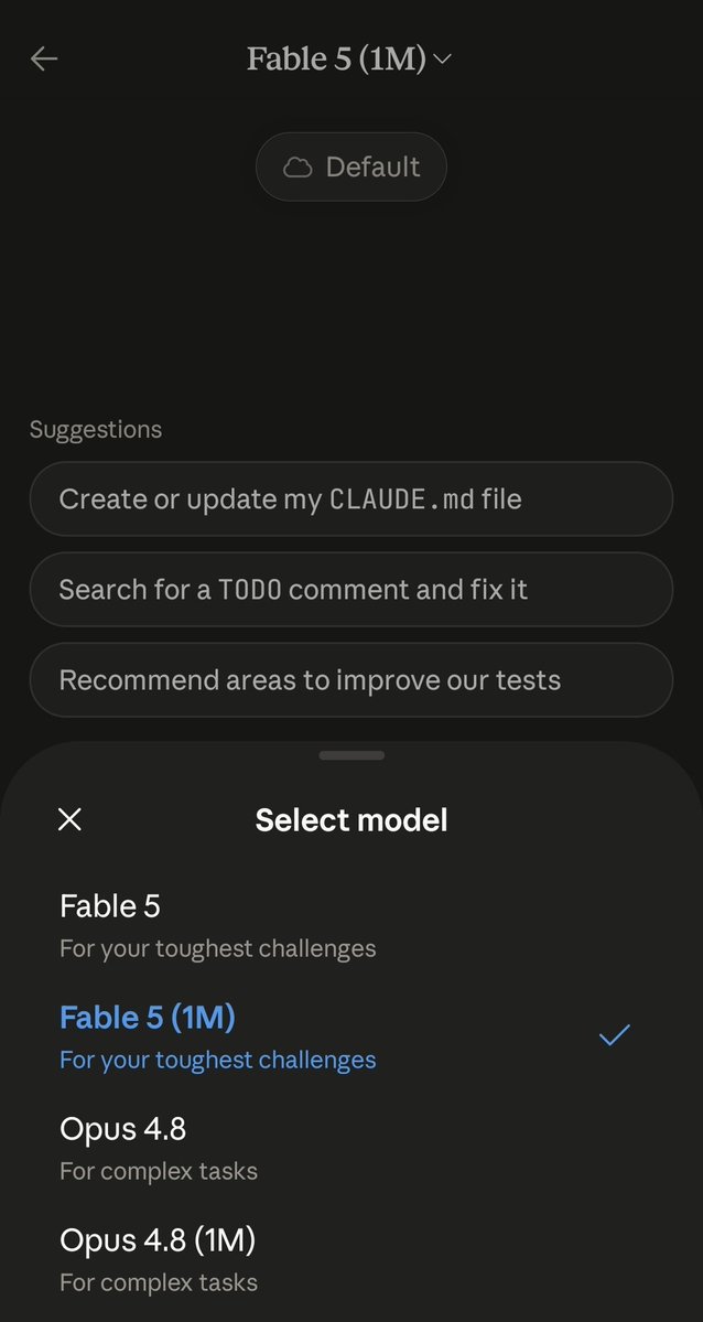 Claude Fable 5 Appears in Android Selector, Remains Non-Func ...