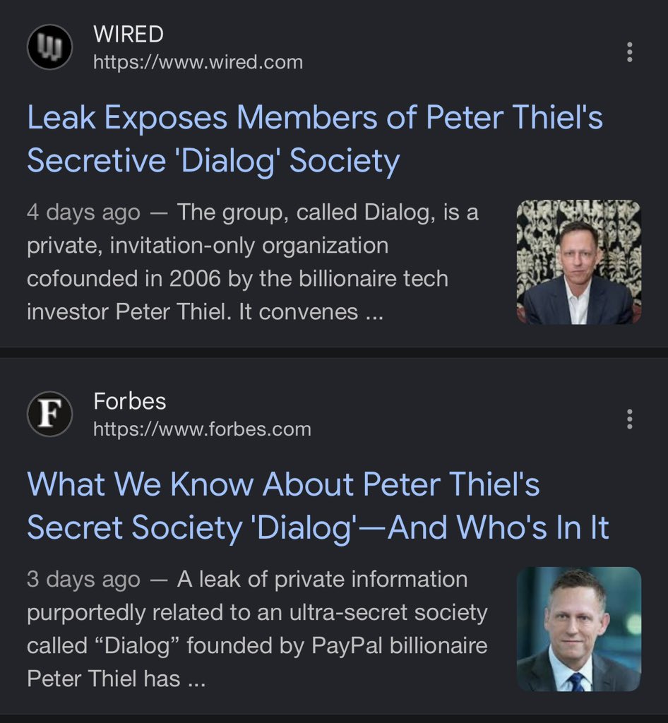 Just leaked, the secret society founded by Peter Thiel. It’s been ...