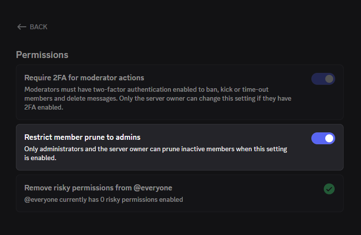 Discord has added a new Server Setting that lets you limit pruning ...
