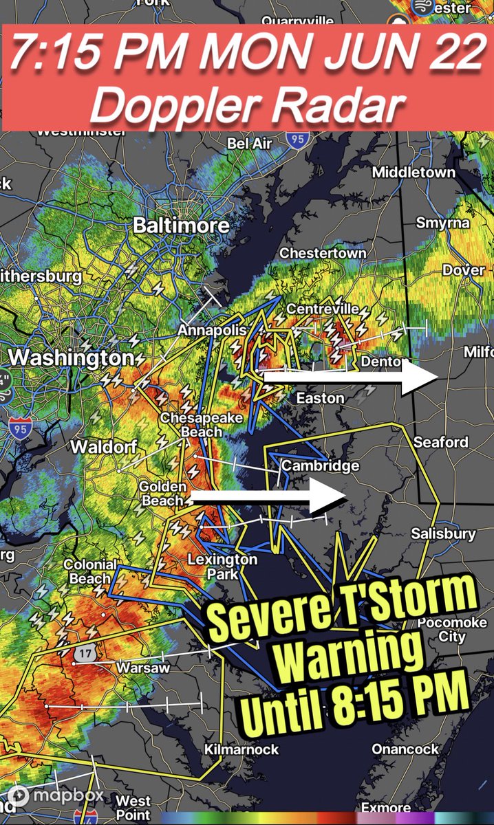 ⚠️ ⛈️ SEVERE THUNDERSTORM WARNING Lower Eastern Shore 📍 Cambridge to ...