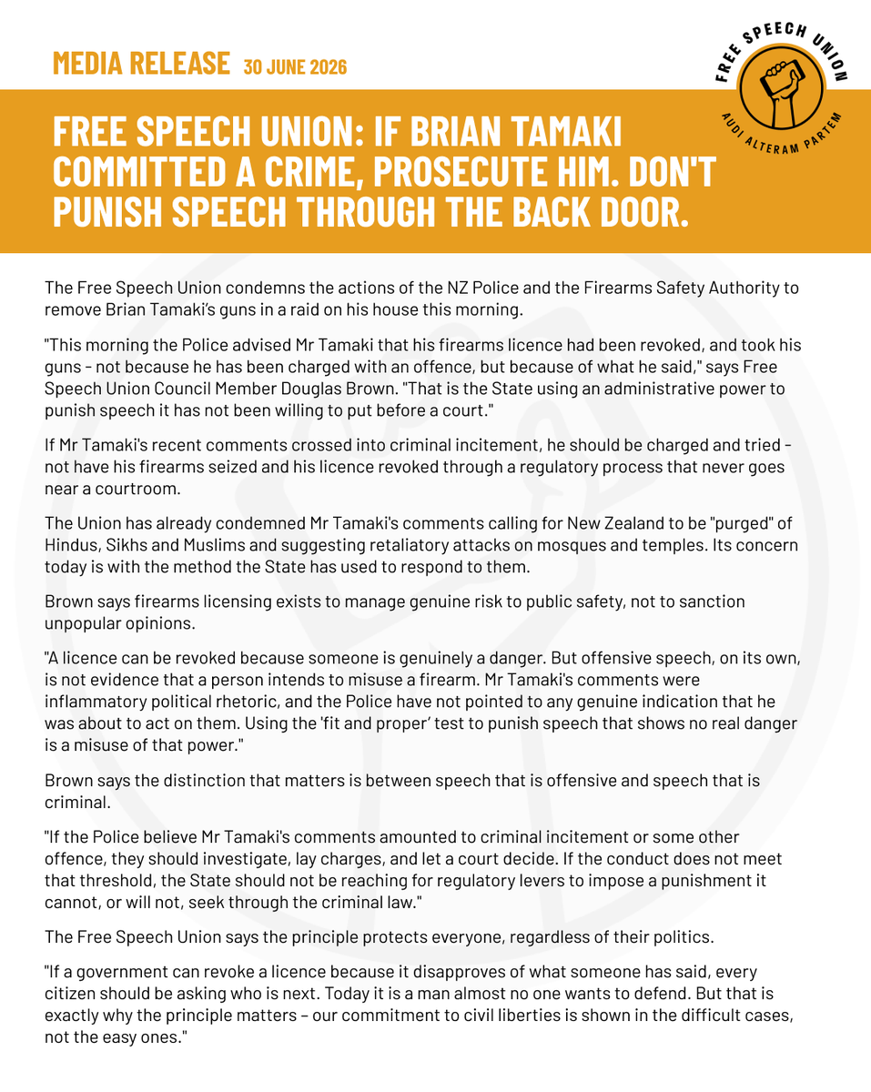 If Brian Tamaki committed a crime, prosecute him. Don't punish speech ...