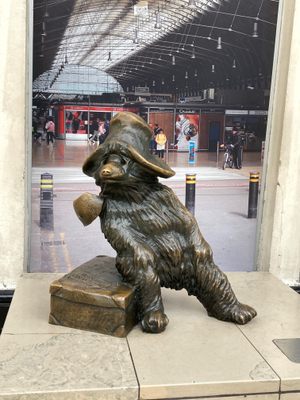 The official Paddington Bear bench and statue are located on Platform 1 ...