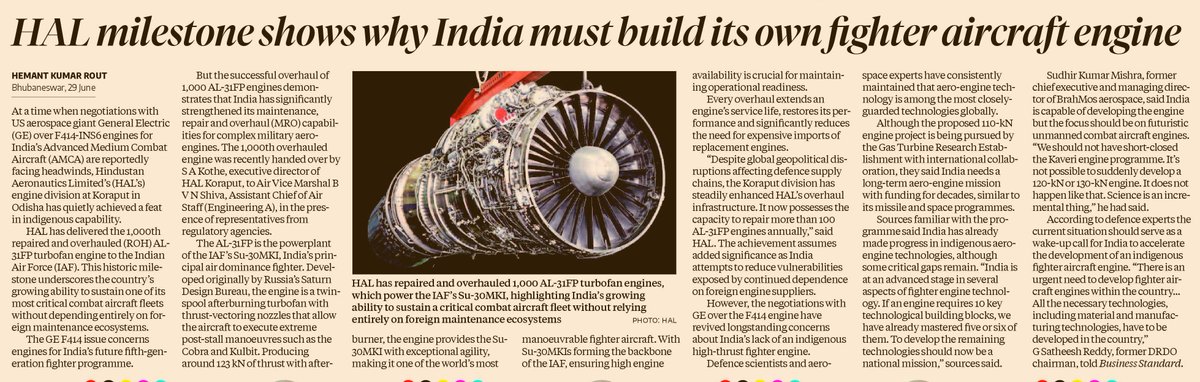 HAL delivers its 1,000th overhauled AL-31FP engine for IAF's Su-30MKI ...