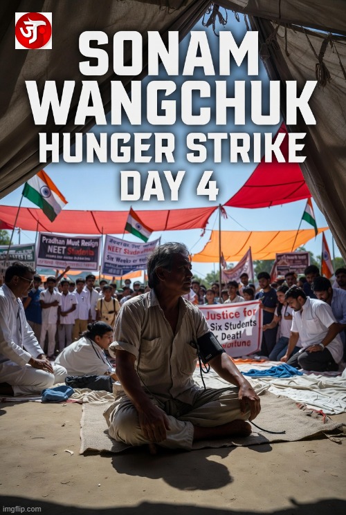 BREAKING: SONAM WANGCHUK'S HUNGER STRIKE ENTERS DAY 4 A MAN'S BODY IS ...