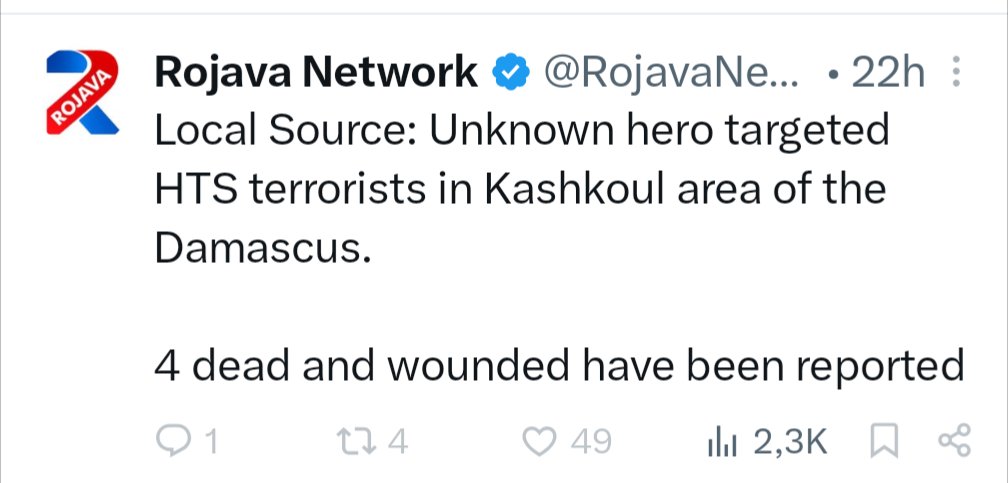 Look at these two posts from @RojavaNetwork - one of the loudest voices ...