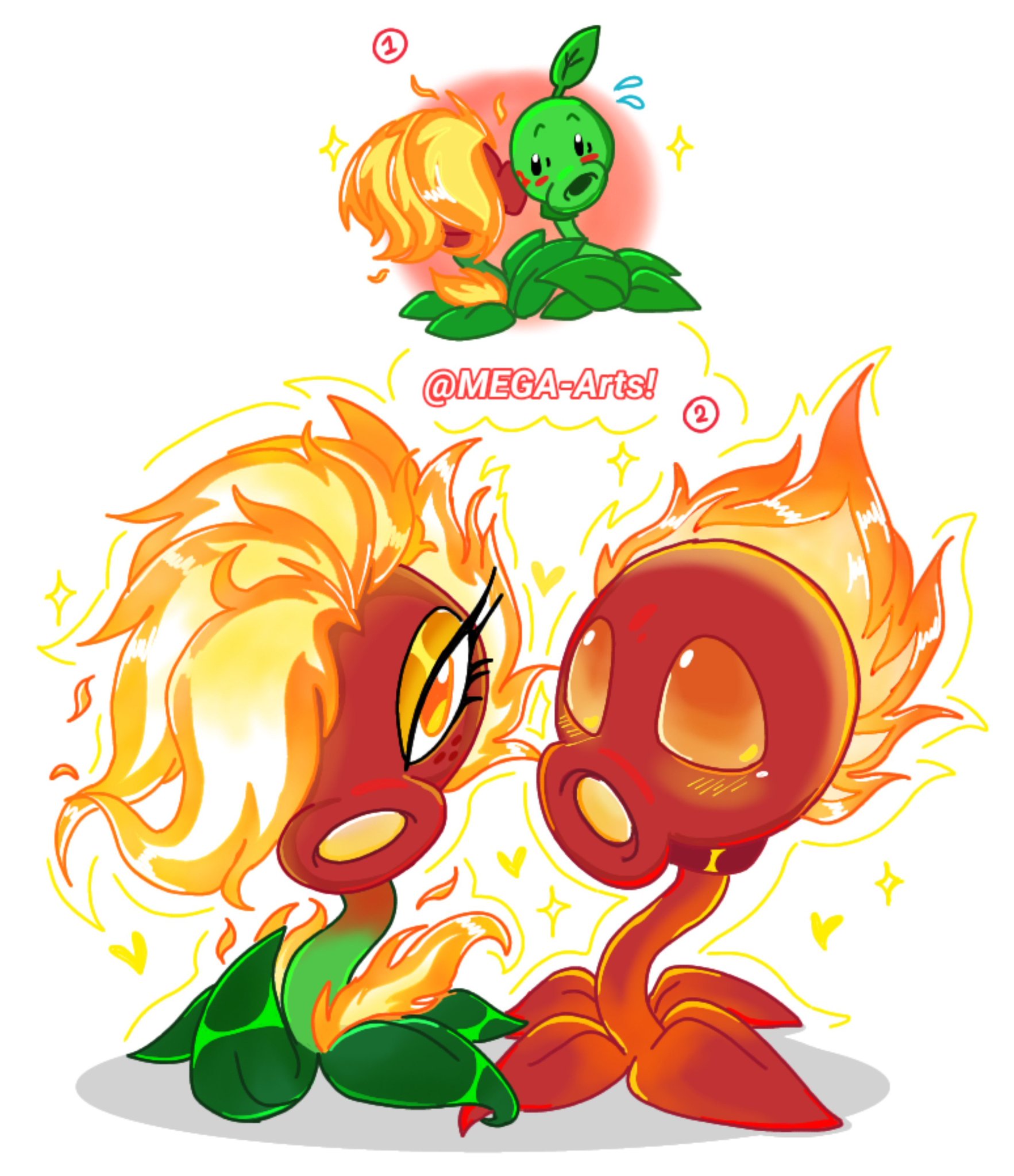 Mega Arts 🌻🌱 ️‍🔥 ️ On X • Hot Date ️‍🔥 Peablaze Fire Form 🔥🌱 Pvzh