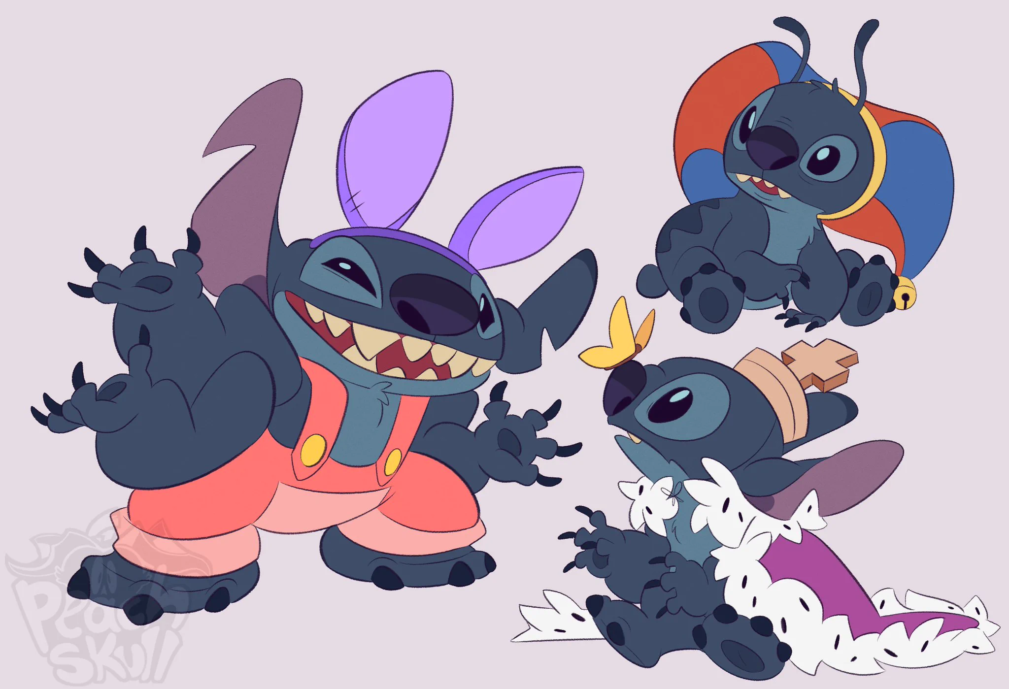 Peachskull🍑💀 On X Drew More Of Stitch But This Time In Tadc Costumes