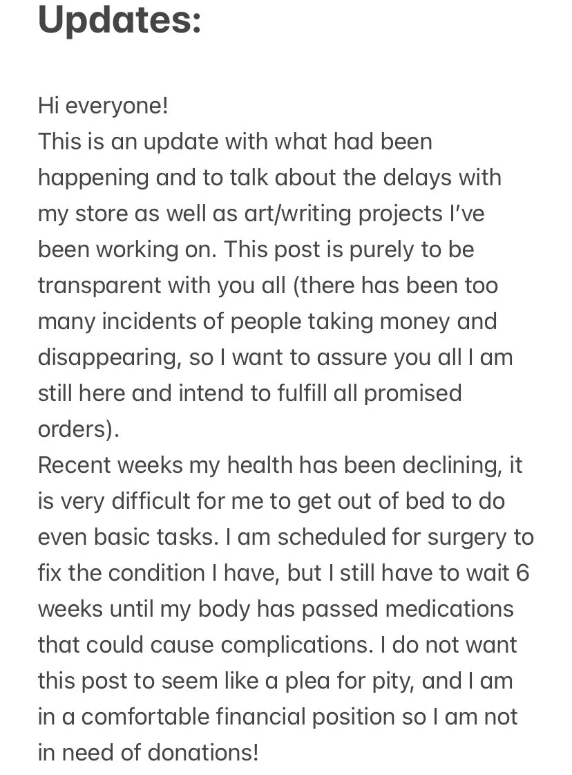 Byun 🩵 Furina Frenzy On X An Update Regarding Store And Life Stuff