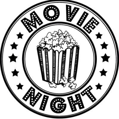Movie Night Clip Art Black And White