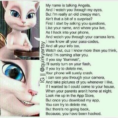 Warning Talking Angela App