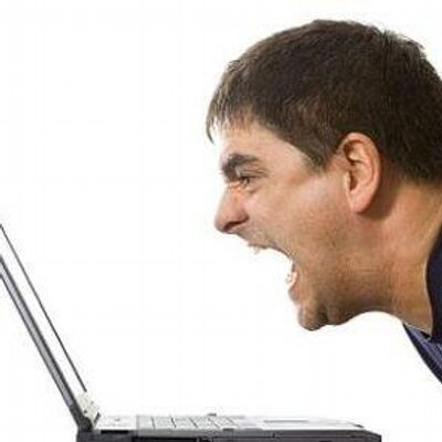 Angry Guy On Computer