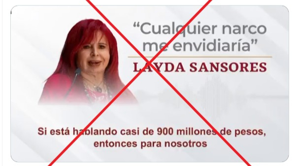 El audio de Layda Sansores está editado y sacado de contexto, señalan AFP y Reuters / Twitter