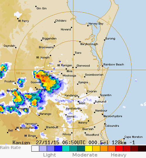 #QLD radar showing heavy rain in #thunderstorms heading north-east ...
