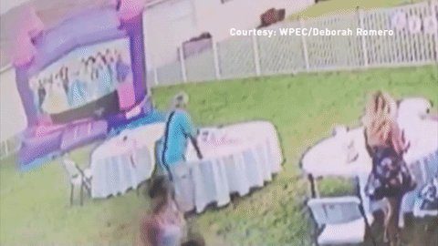 VIDEO: Mom upset man unplugged and deflated bounce house with 2 and 3 ...