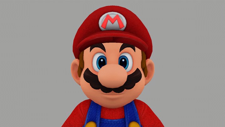 Here’s a 3D model of various expressions from Mario during his journey ...