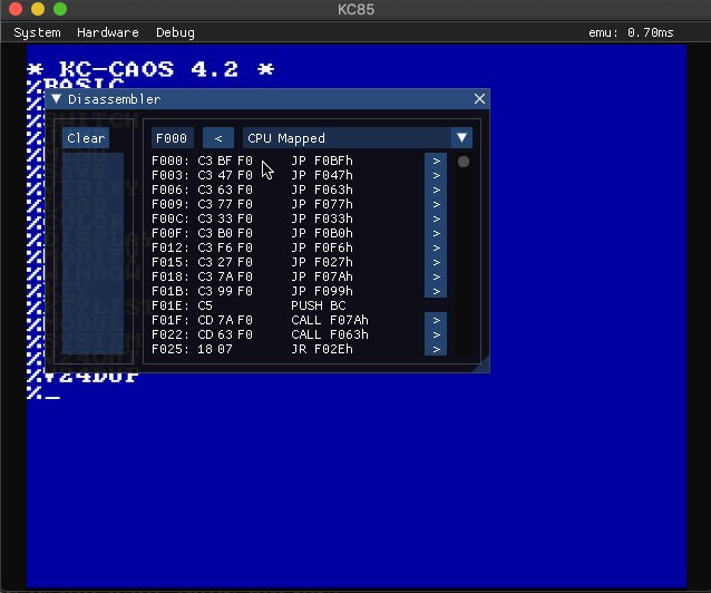 Andre Weissflog on Twitter: "a simple Z80 disassembler window which can follow jumps ...