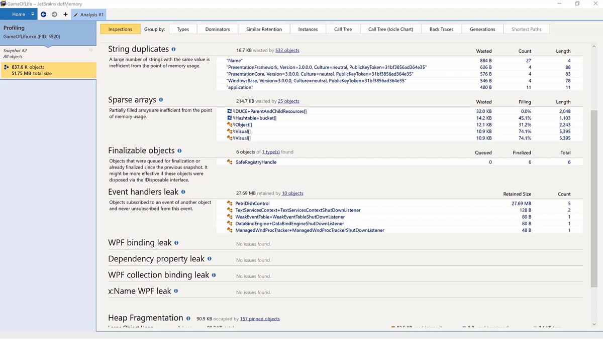 Jetbrains Dotmemory On Twitter 💡 While Profiling Dotmemory Runs Automatic Inspections For