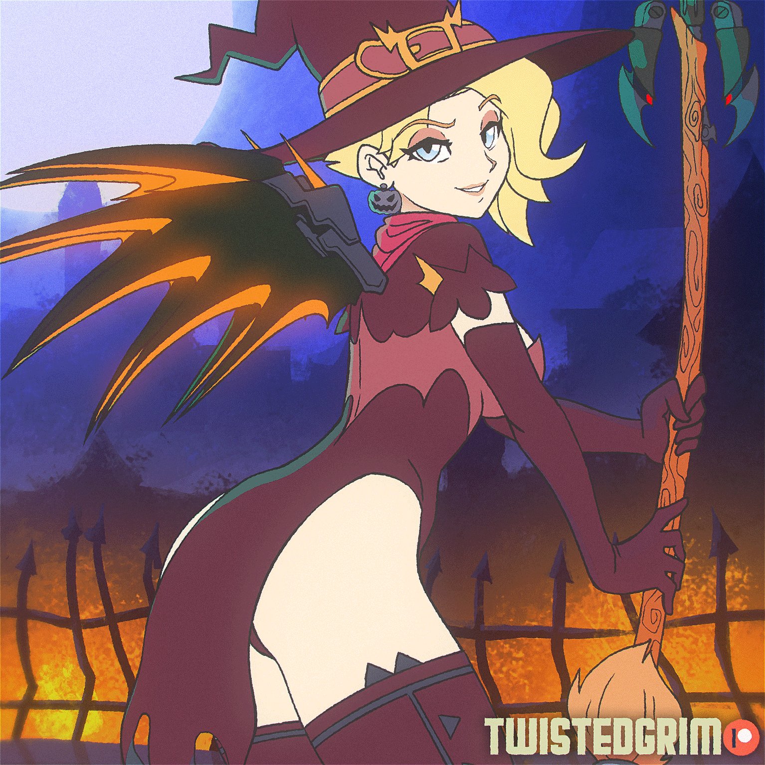 TwistedGrim🇨🇱 on Twitter: "🦇With Mercy🦇 Better late than never, Happy halloween! Background ...