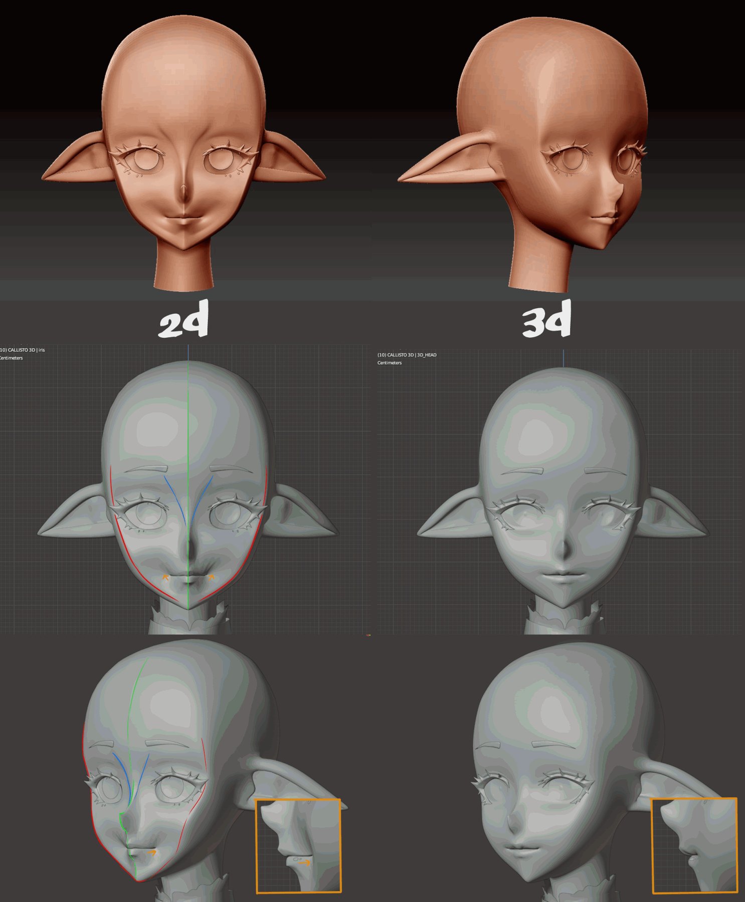 ruki on Twitter: "I've been "3D-ifying" Callisto in Zbrush for something cool. Here's a quick ...