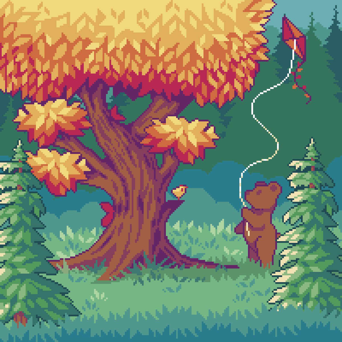 8 Bit Jungle Background Clipart