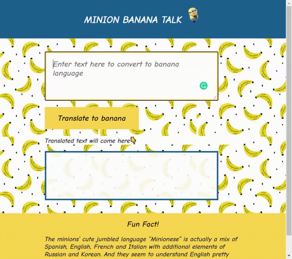 Minion Banana Language Translation