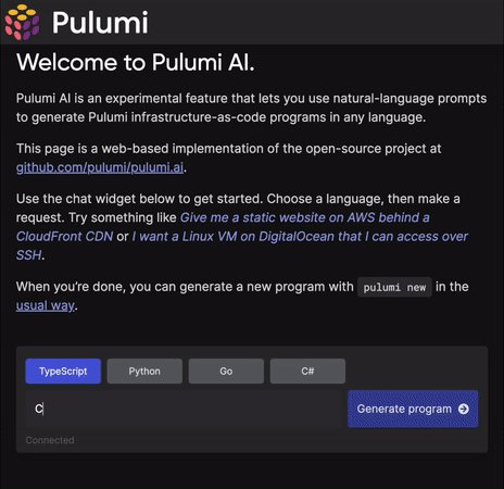 Pulumi on Twitter: "𝗜𝗻𝗽𝘂𝘁 𝗶𝗻 𝗣𝘂𝗹𝘂𝗺𝗶 𝗔𝗜: "Create @AzureFunctions that does something cool with ...