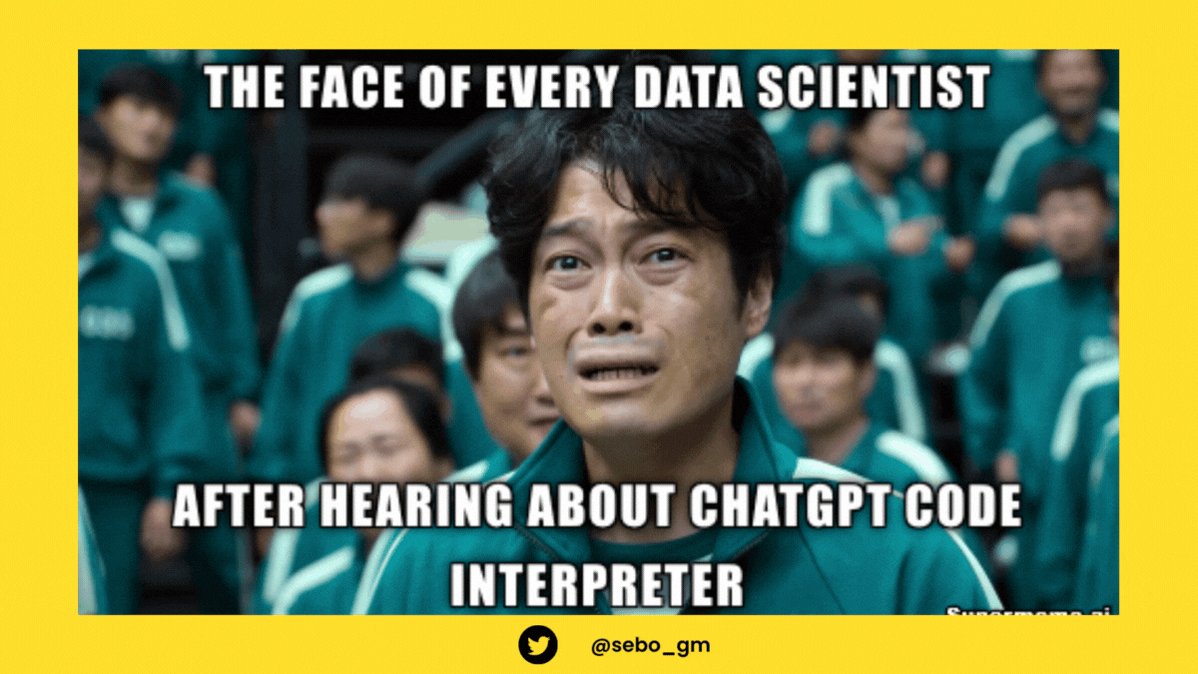 Sebo on Twitter: "RIP data scientist? Ha 😅 Code Interpreter is now ...