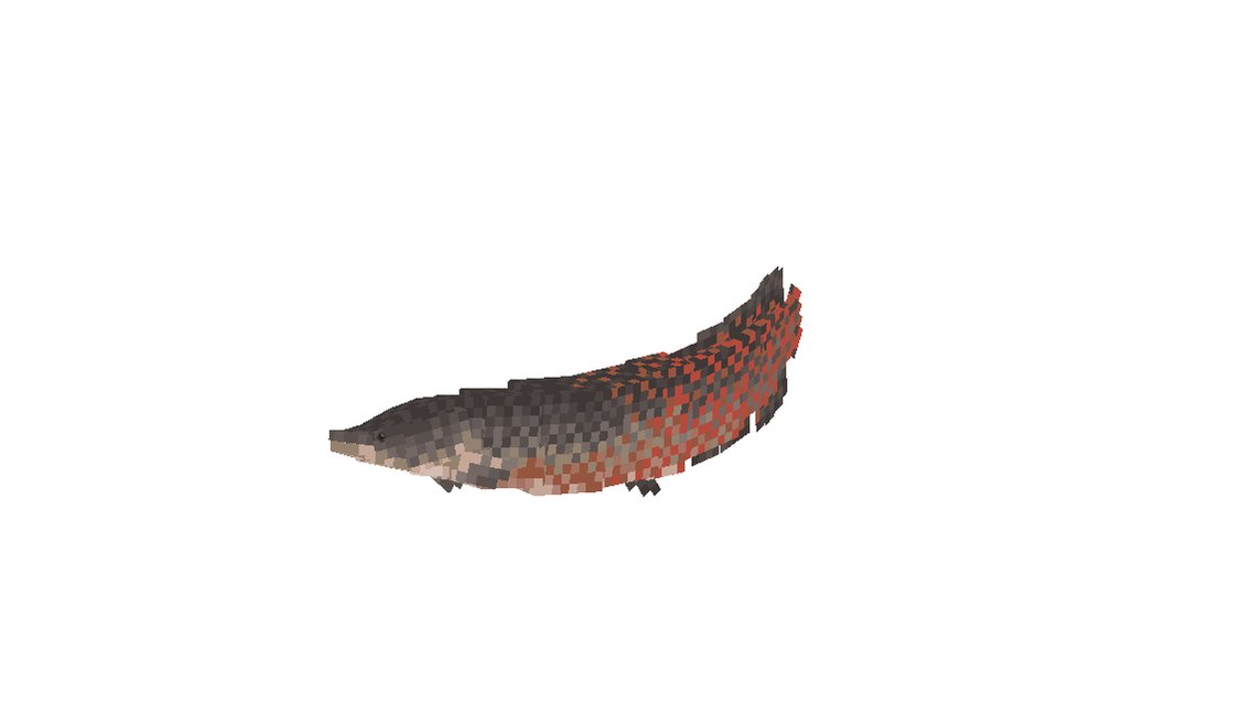 Minecraft Raw Fish Pixel Art