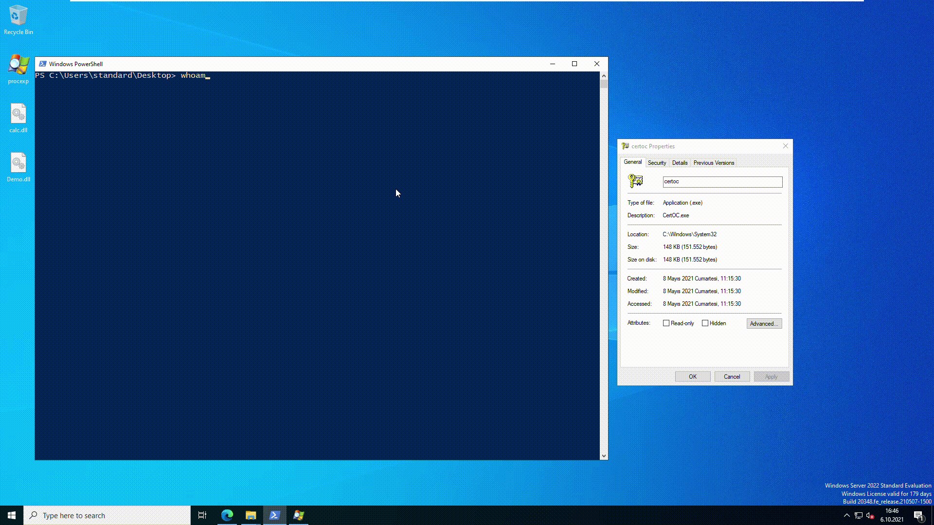 Ensar Şamil on Twitter: "I figured out that "C:\Windows\System32\certoc.exe -LoadDLL " can be ...