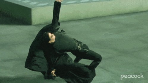 Keanu Reeves Matrix Dodging Bullets