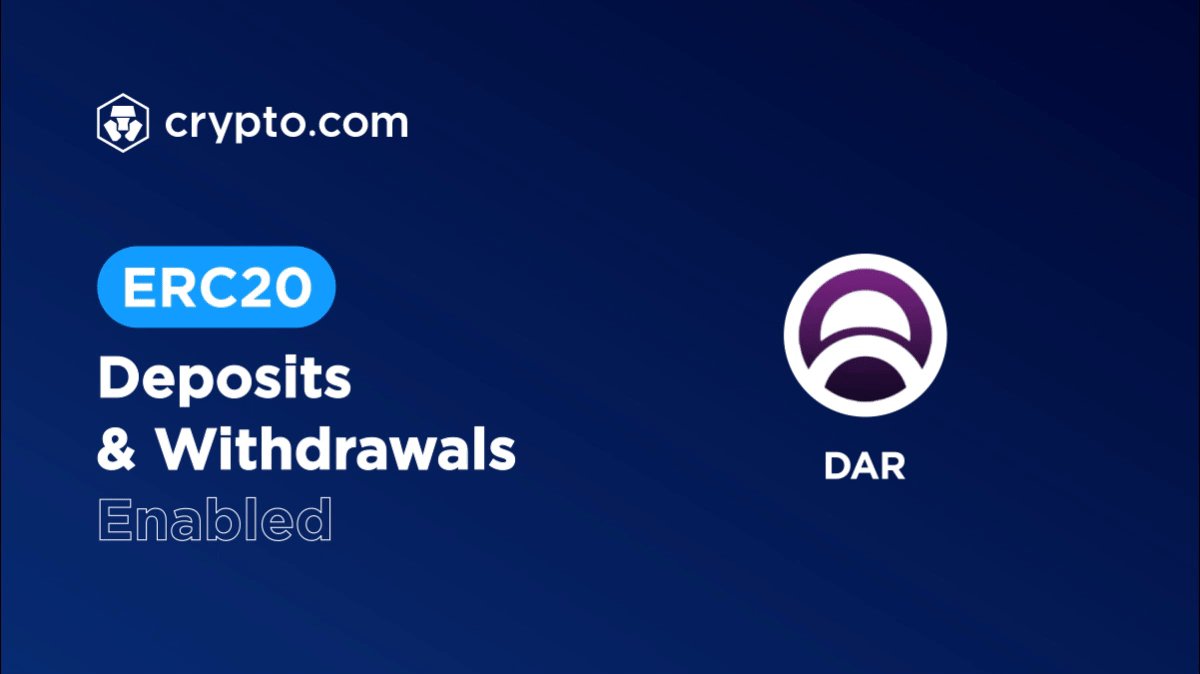 Crypto.com on Twitter: "Deposits and withdrawals of $DAR are now enabled on the https://t.co ...